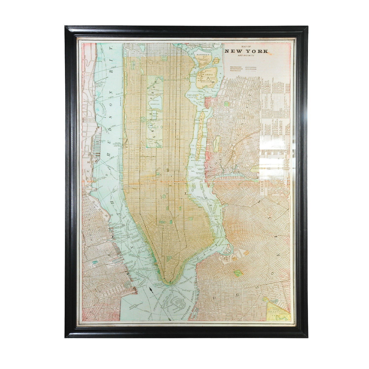 CAPITAL MAP NEW YORK -BLK WD - Indeca Living
