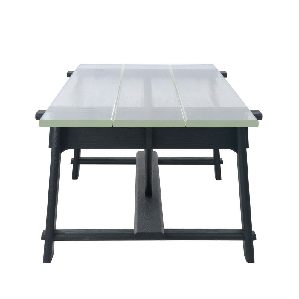 ICEBERG D.TBL 260X109CM-GLASS BEAM&JET BLK - Indeca Living