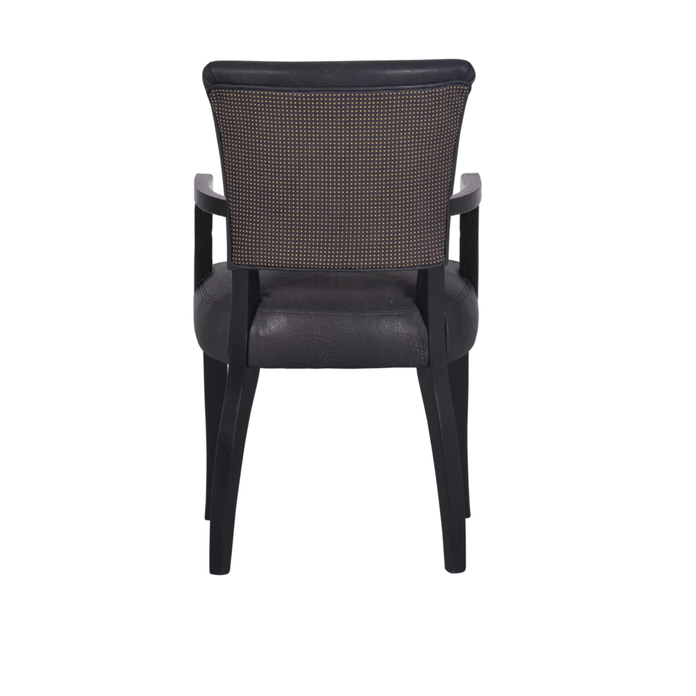 MIMI STUD D.CHAIR W/ARM-PIXEL BLACK&BLK - Indeca Living